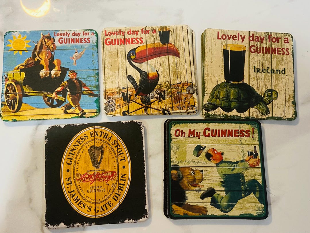 Lovely Day for a Guinness Coaster Set of 20 New in Pack Assorted Toucan ...