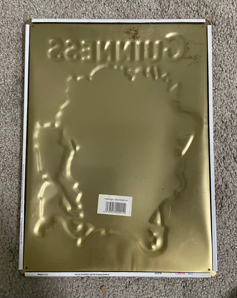 Vintage Guinness Cart Metal Tin Sign Gilroy Art Embossed Guinness for ...