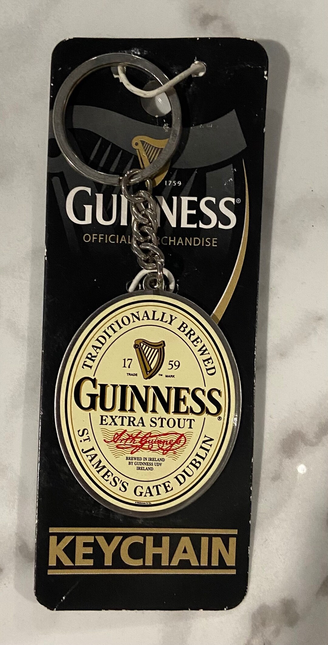 Vintage Guinness Bottle Logo Oval Keychain - Etsy