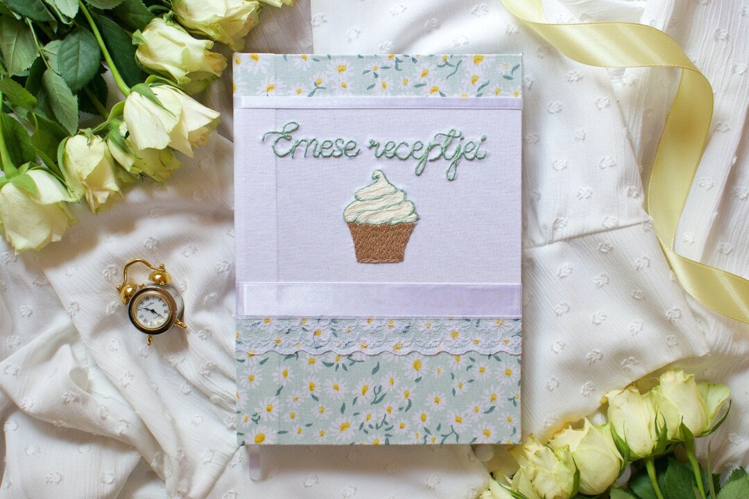 Recipe Book With Embroidered Cupcake. Bespoke Recipe Book. - Etsy