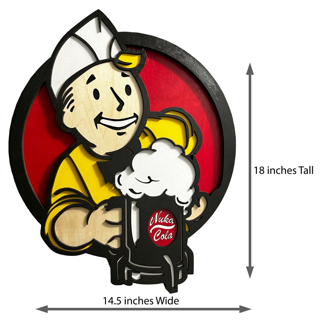 Vault Boy Nuka Cola Wooden Sign Wall Art, Fallout, Video Game Art. Cool ...