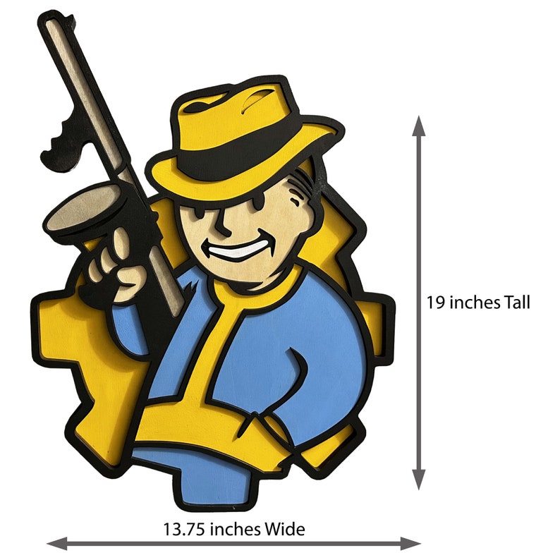 Vault Boy Gangster Wooden Sign Wall Art Fallout Video Game Art Etsy