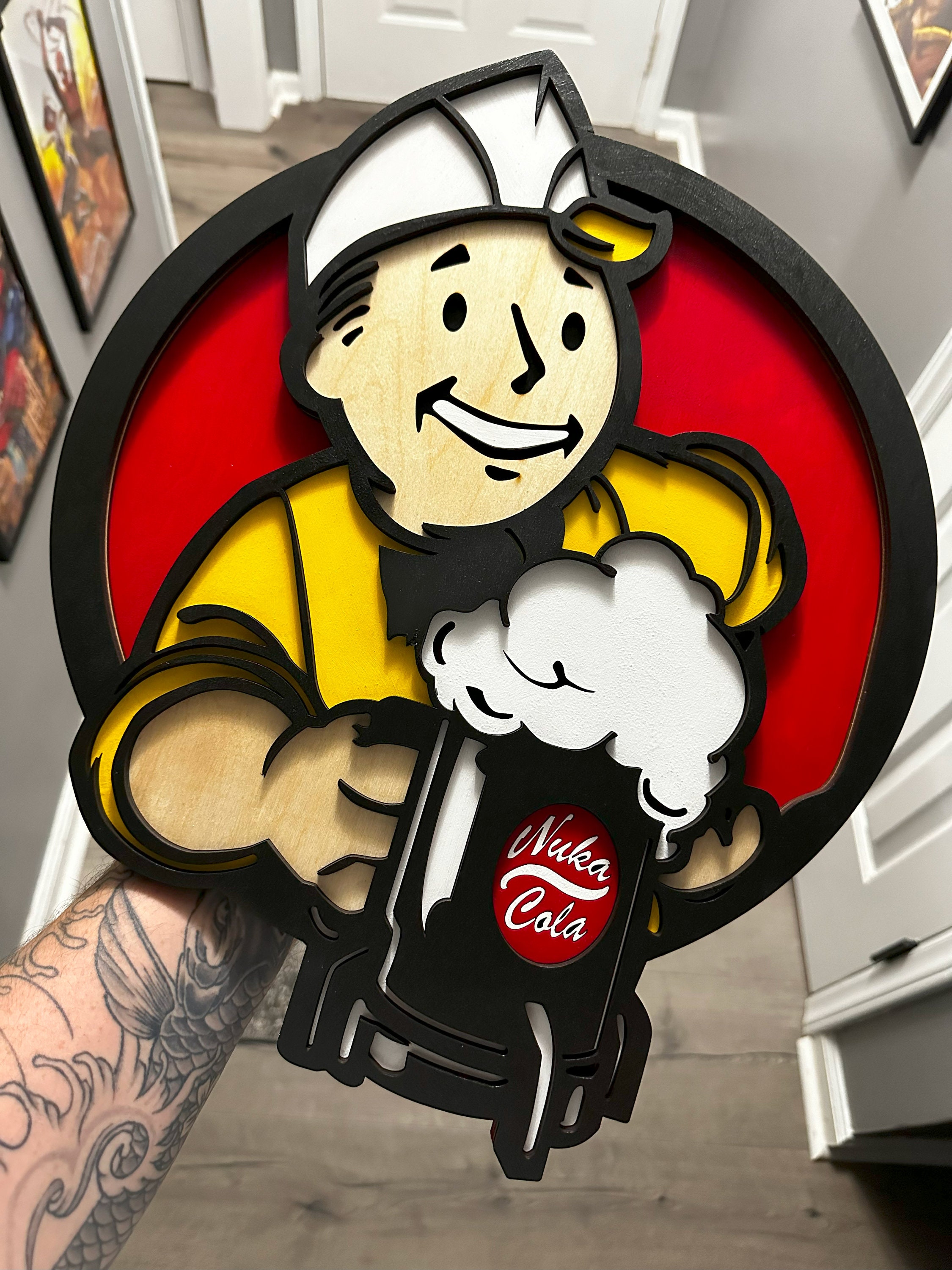 Vault Boy Nuka Cola Wooden Wall Art, Fallout, Video Game Art. Hang on ...