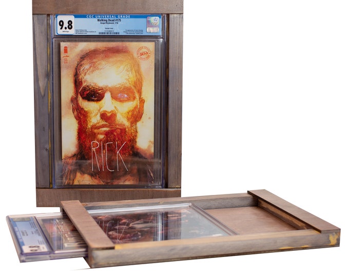 Comic Book Display Frame for CGC Graded Slabs, Aged Wood Look. Fits All ...