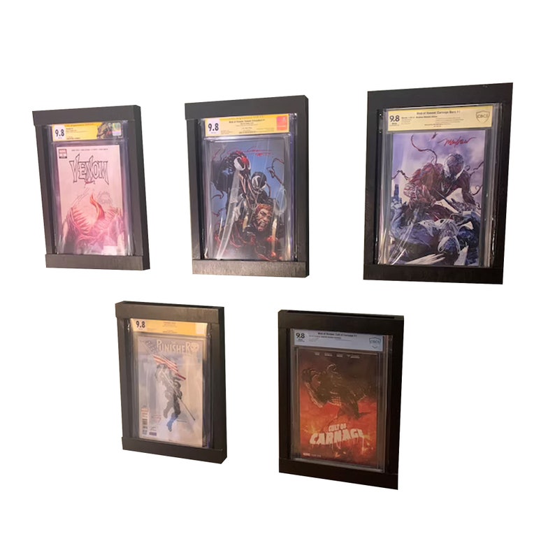 Comic Book Display Frame 5 Pack for Graded Slabs, Solid Black, Fits All ...