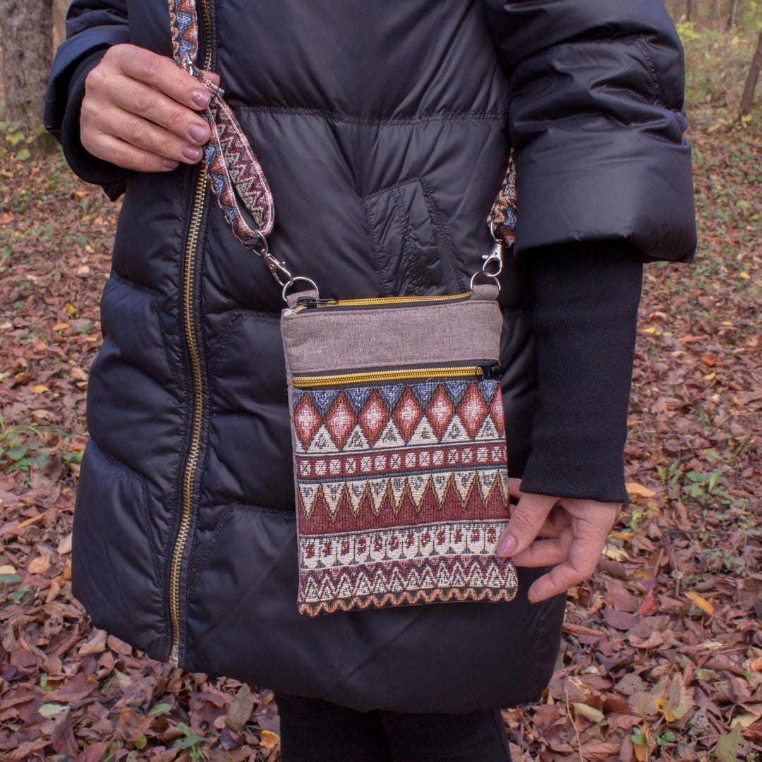 Boho Tapestry Crossbody Bag: Handmade Cell Phone Purse, Adjustable ...