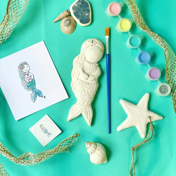Paint Your Own Mermaid Craft Kit Unique Handmade Design - Etsy