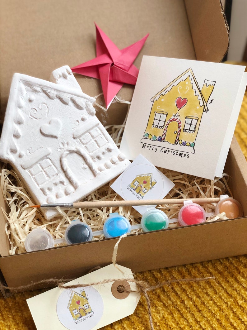 Paint Your Own gingerbread House christmas Craft Kit - Etsy