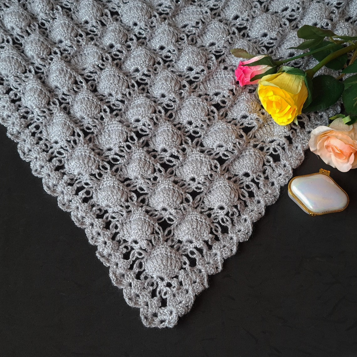 Simona Crochet Triangle Scarf Pattern PDF Download Tutorial - Etsy