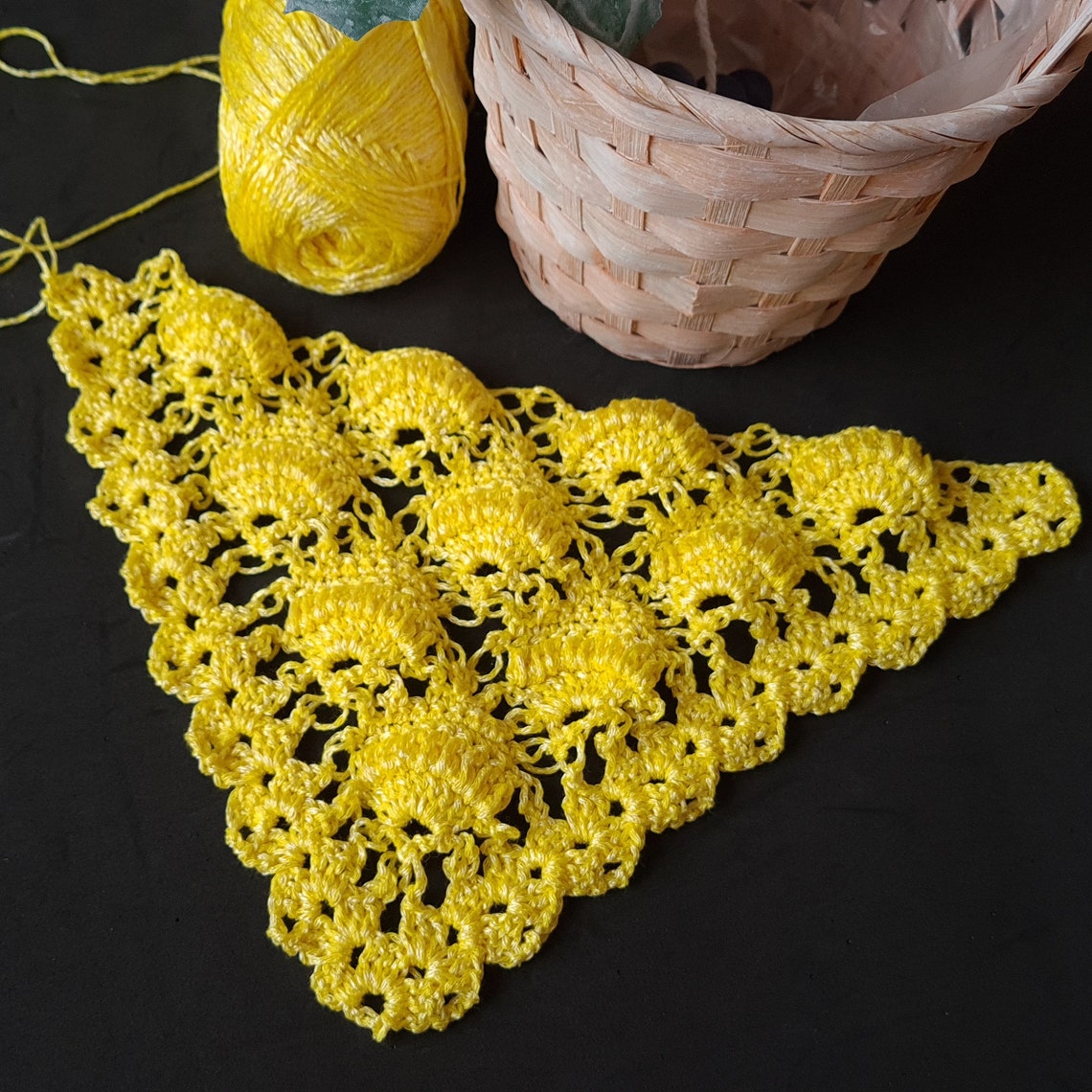 Simona Crochet Triangle Scarf Pattern PDF Download Tutorial - Etsy