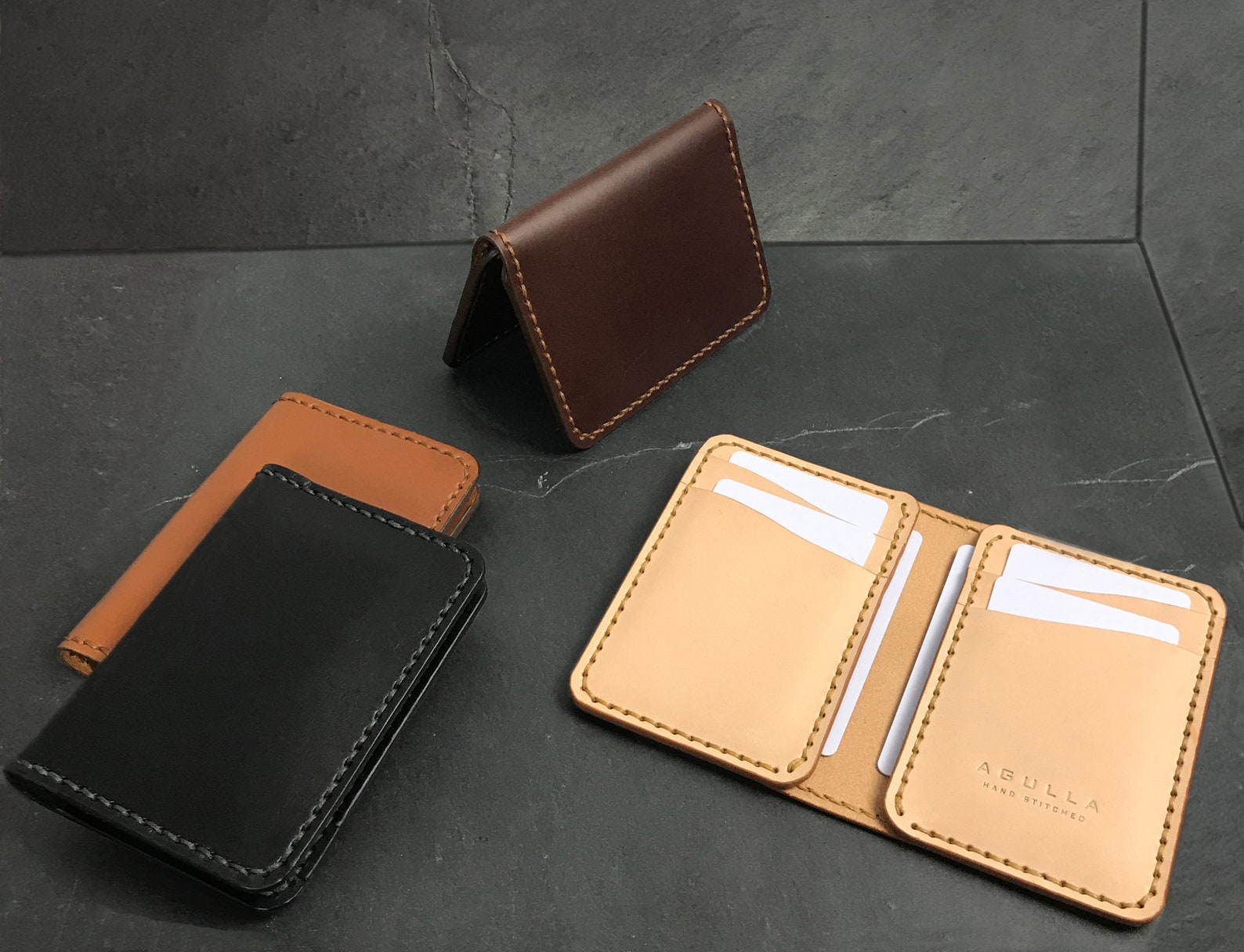 Leather Vertical Wallet Handmade Leather Wallet Mens - Etsy