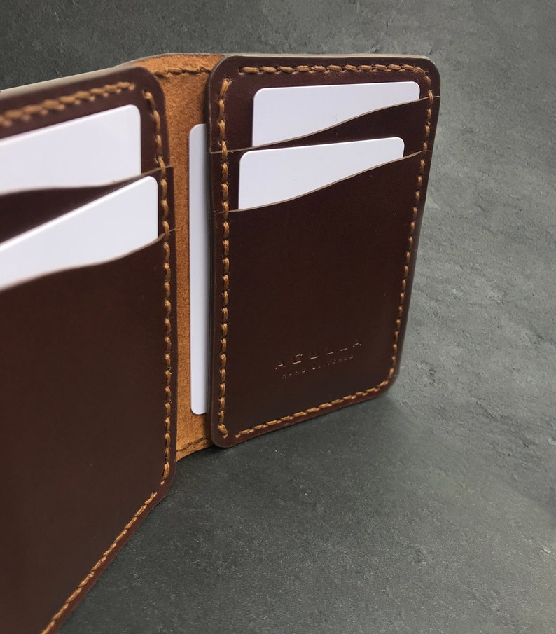 Leather Vertical Wallet Handmade Leather Wallet Mens - Etsy