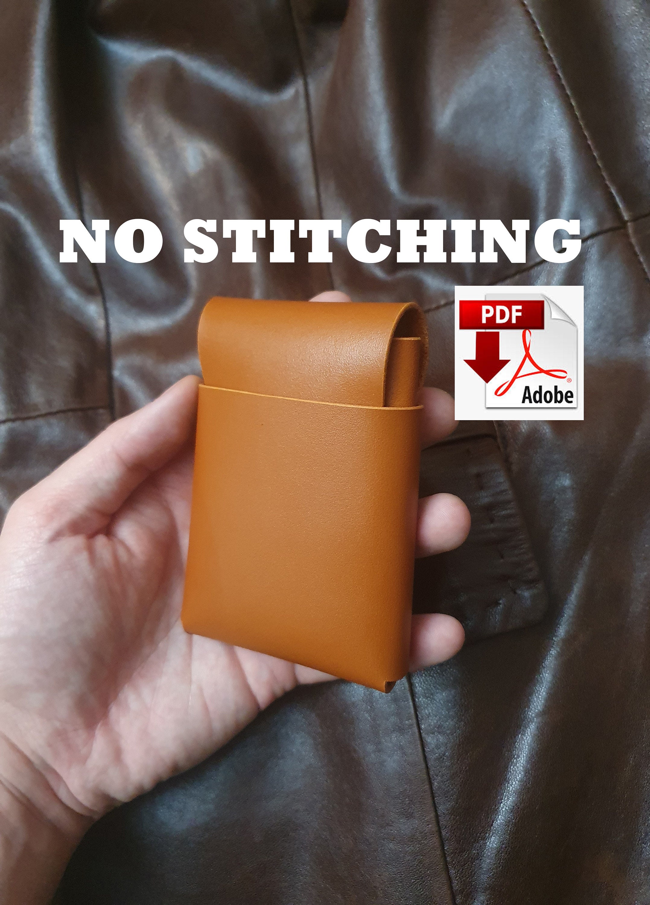 Stitchless Wallet Pattern, Leather Wallet Template, Cardholder Pattern ...