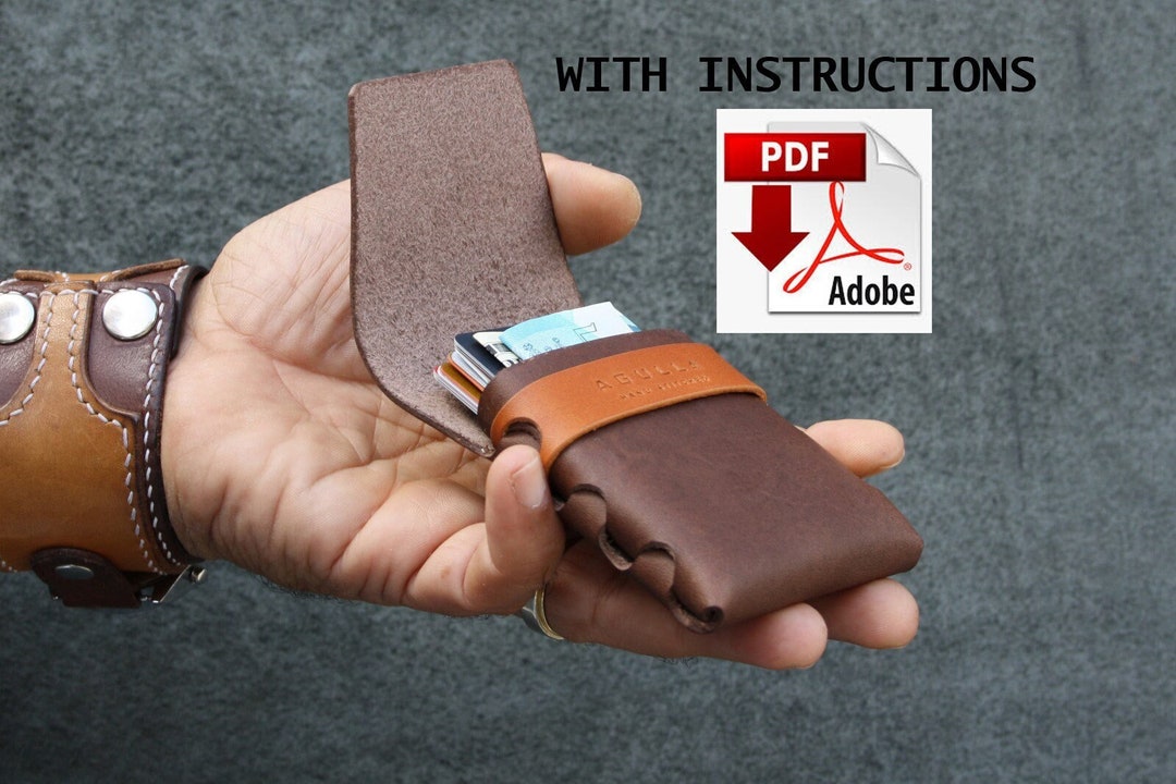 Stitchless Wallet Pattern PDF, Leather Card Holder Pattern, Leather DIY ...