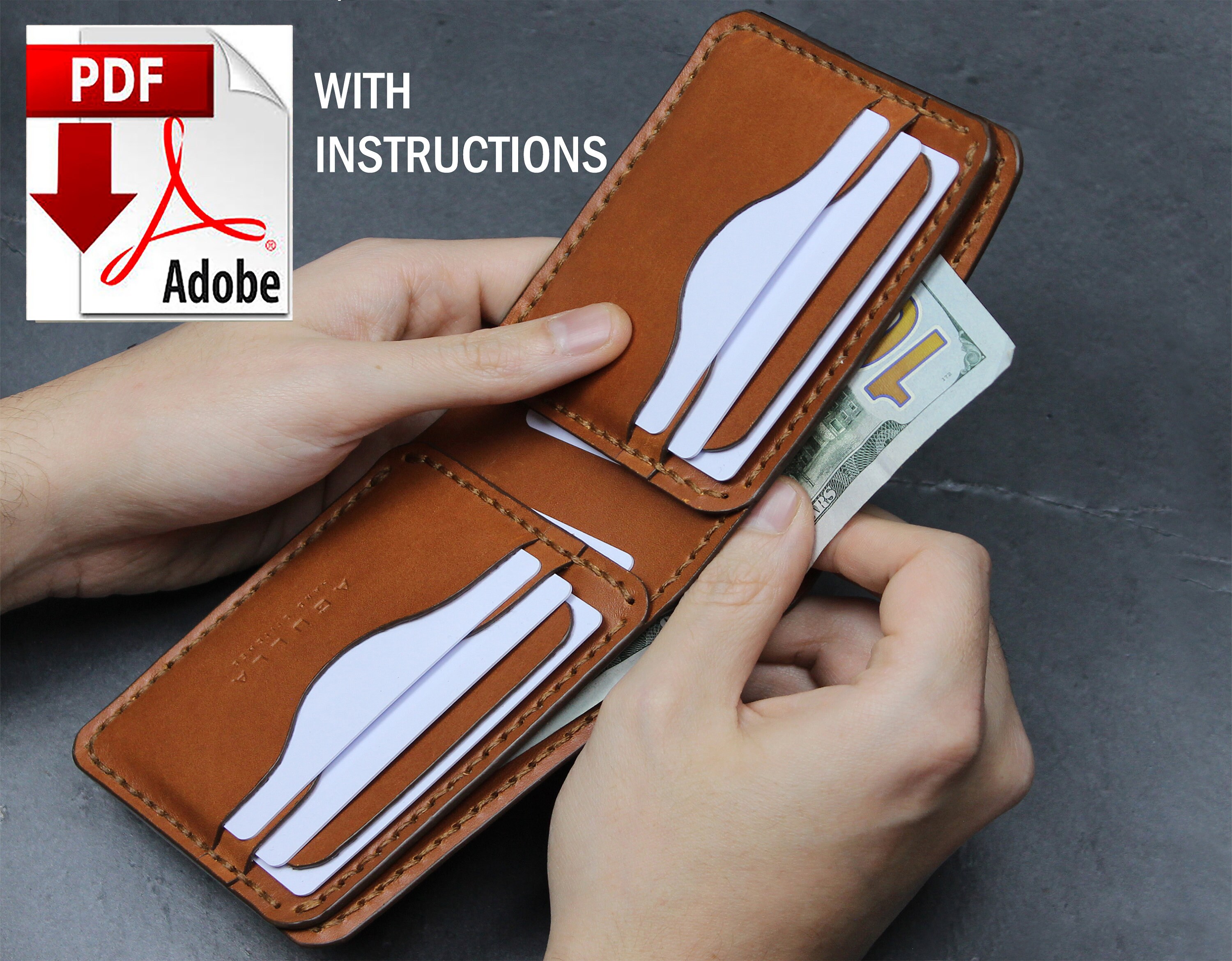 Bifold Pattern Bifold Wallet PDF DIY Leather Wallet - Etsy