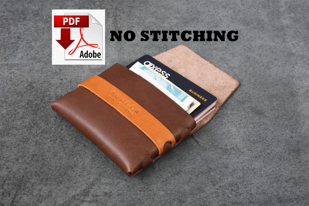 Stitchless Wallet Pattern PDF, Leather Card Holder Pattern, Leather DIY ...