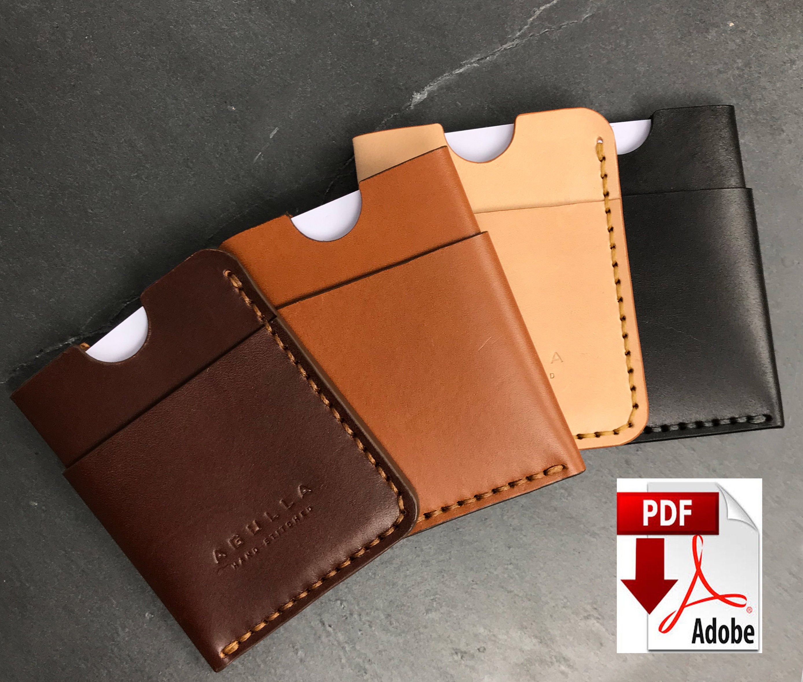 A4 Size PDF Leather Wallet Pattern, Tydalar No 002 Card Holder Pattern ...