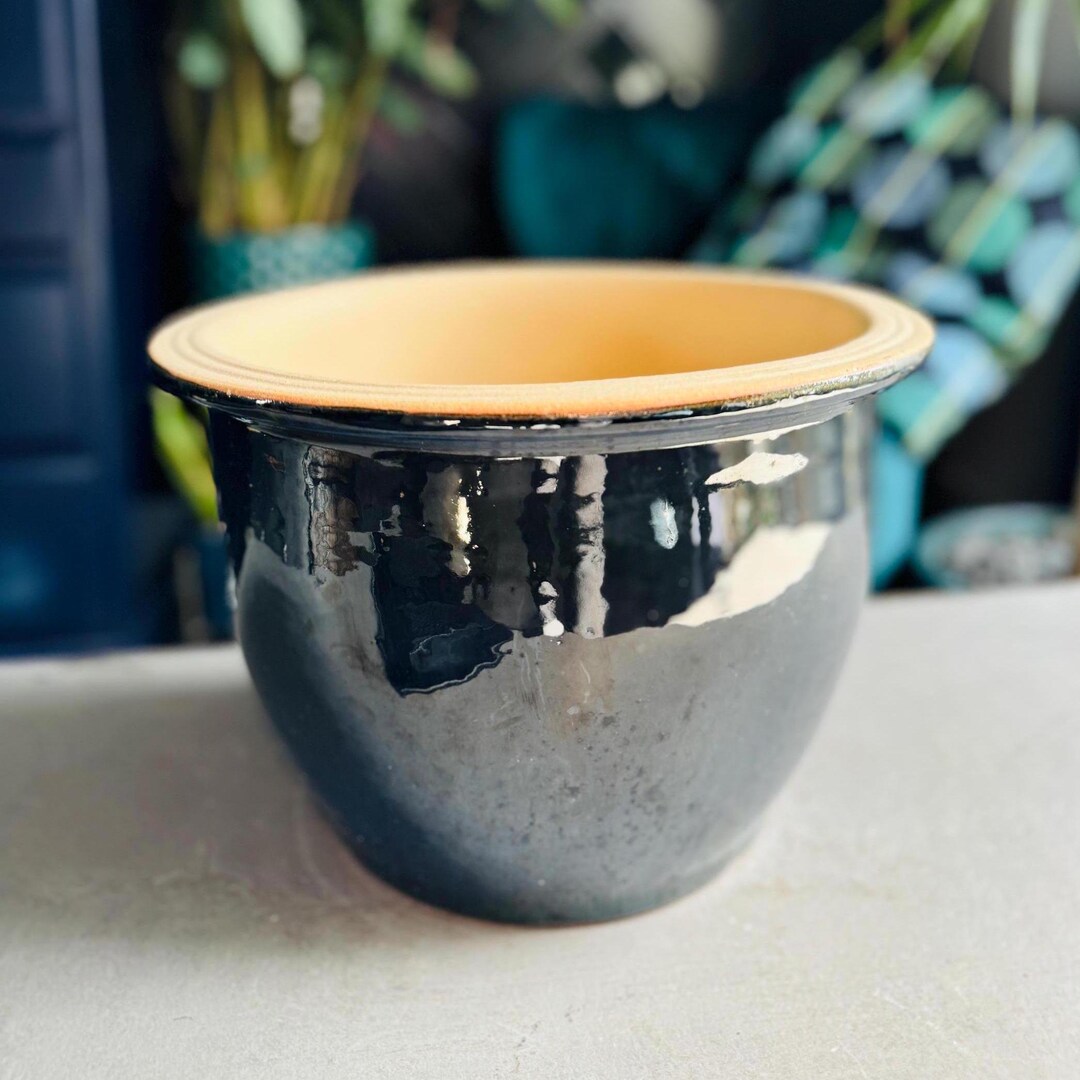 CHUNKY BELL POTS | Navy Blue Glazed Pots | Gloss Glazed Pot | Bell ...