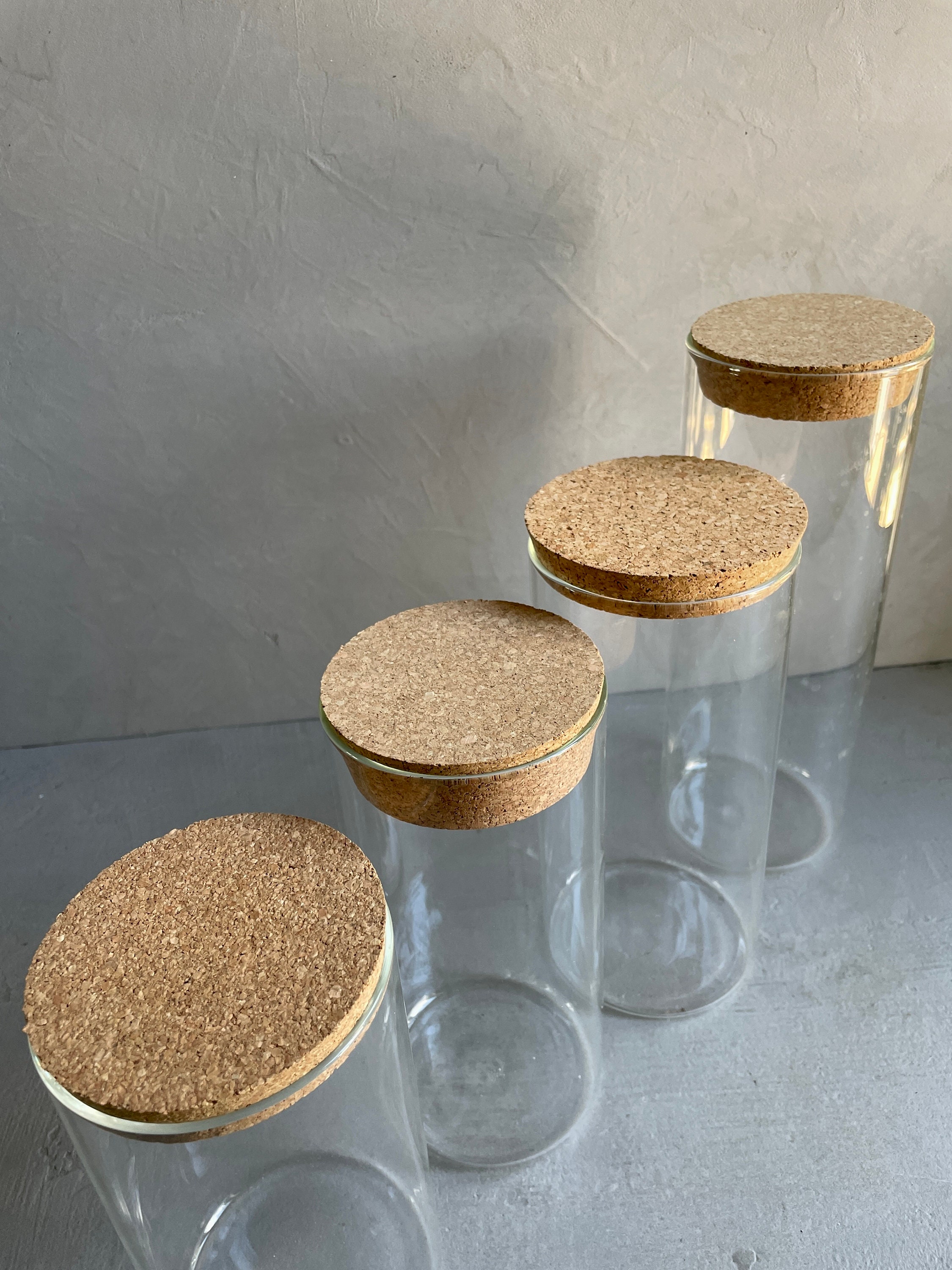 GLASS TUBE With CORK | Four Sizes | Eco Glass | Home Storage ...