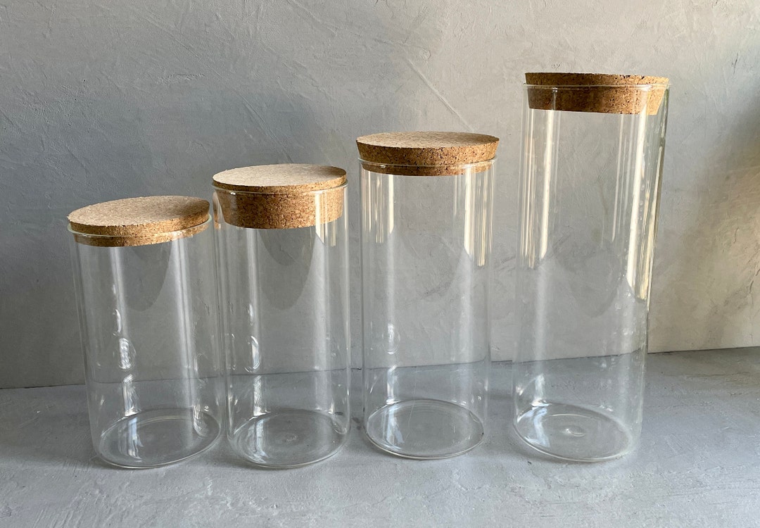 GLASS TUBE With CORK | Four Sizes | Eco Glass | Home Storage ...