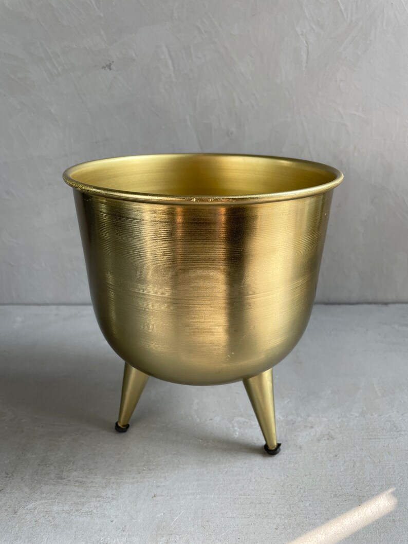 GOLD BRUSHED METAL Pots Simple Design Without Drainage Hole - Etsy
