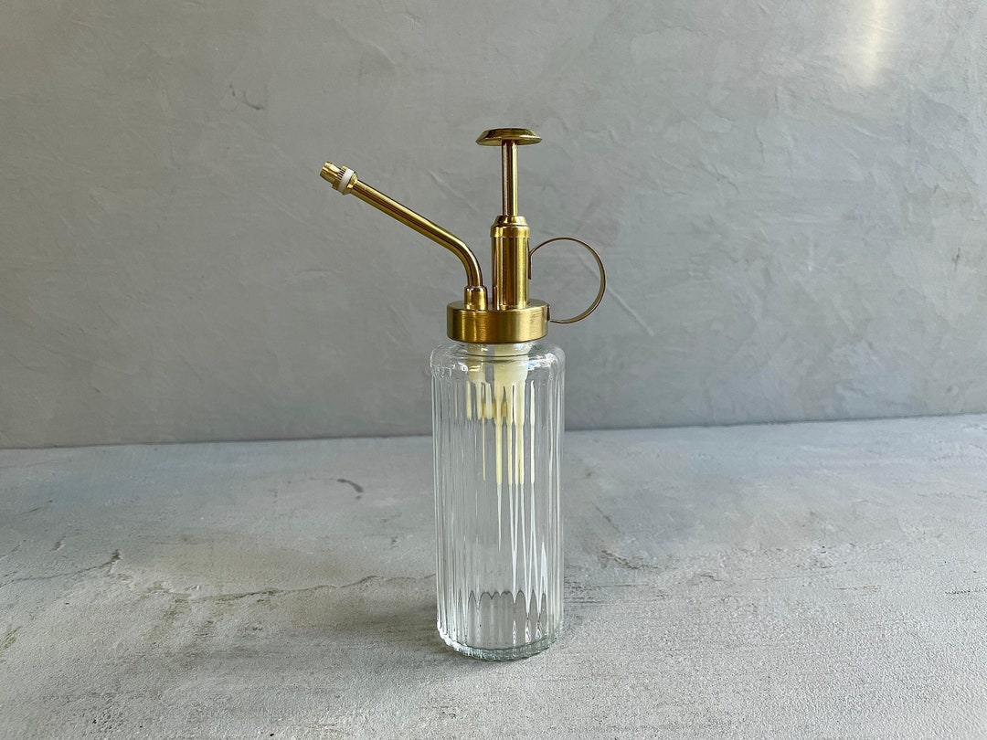 GLASS PLANT MISTER | Brass Style Metal Pump | Decorative Mister | Home ...