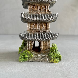 TALL PAGODA MODEL Terrarium & Aquarium Decor Resin Made Decorations ...