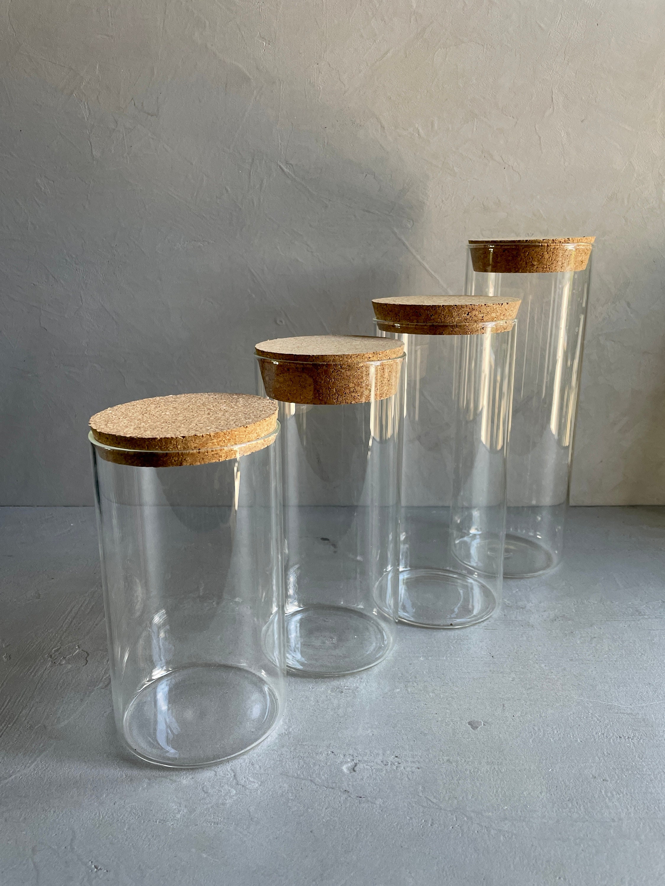 GLASS TUBE With CORK | Four Sizes | Eco Glass | Home Storage ...