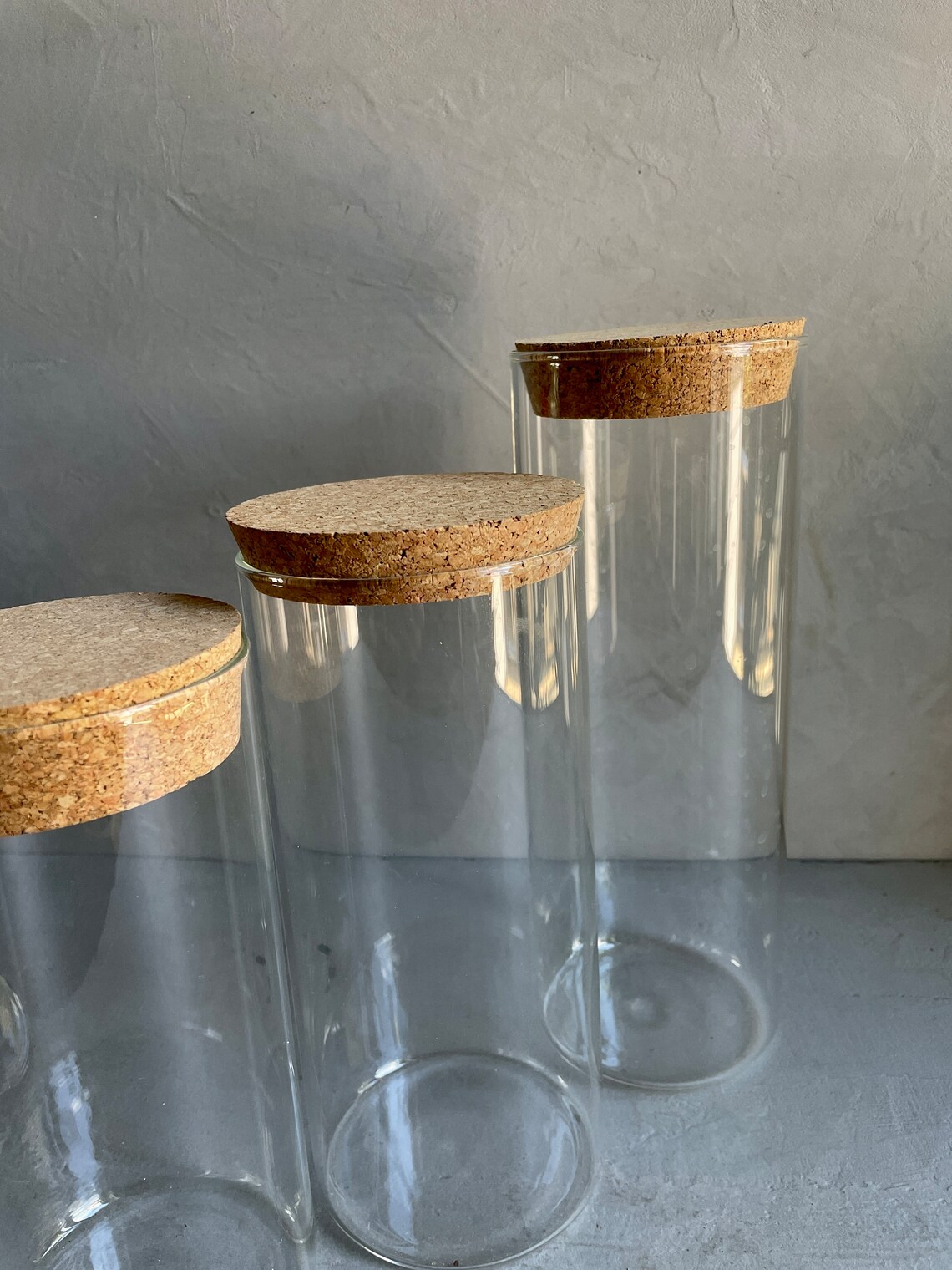 GLASS TUBE With CORK | Four Sizes | Eco Glass | Home Storage ...