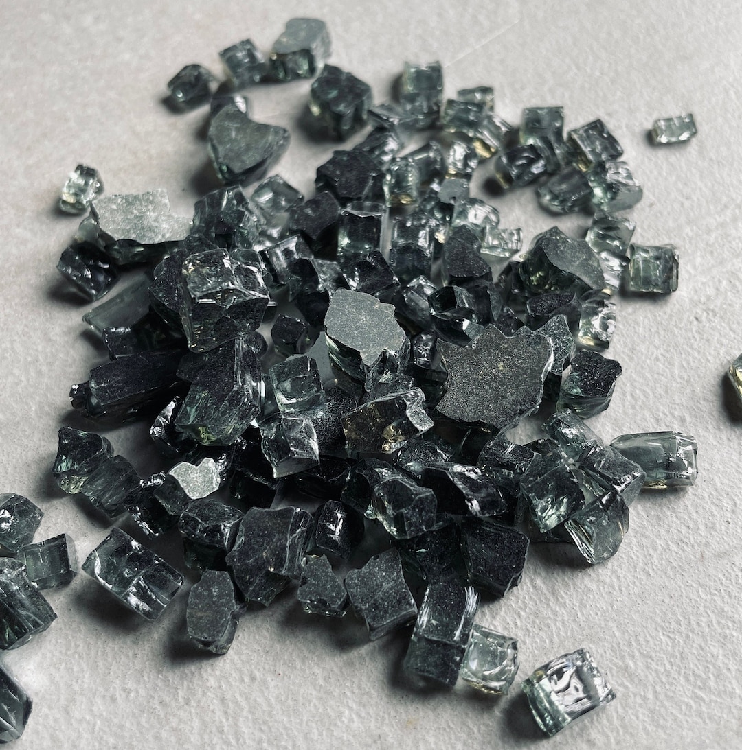 BROKEN GLASS BLACK Mirrored Gravel | Terrarium Supplies | Pot Toppers ...