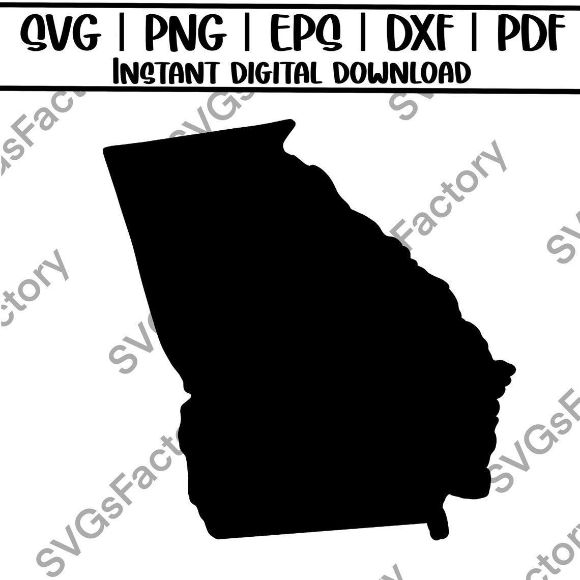 Georgia State SVG and PNG Georgia Outline State Silhouette | Etsy