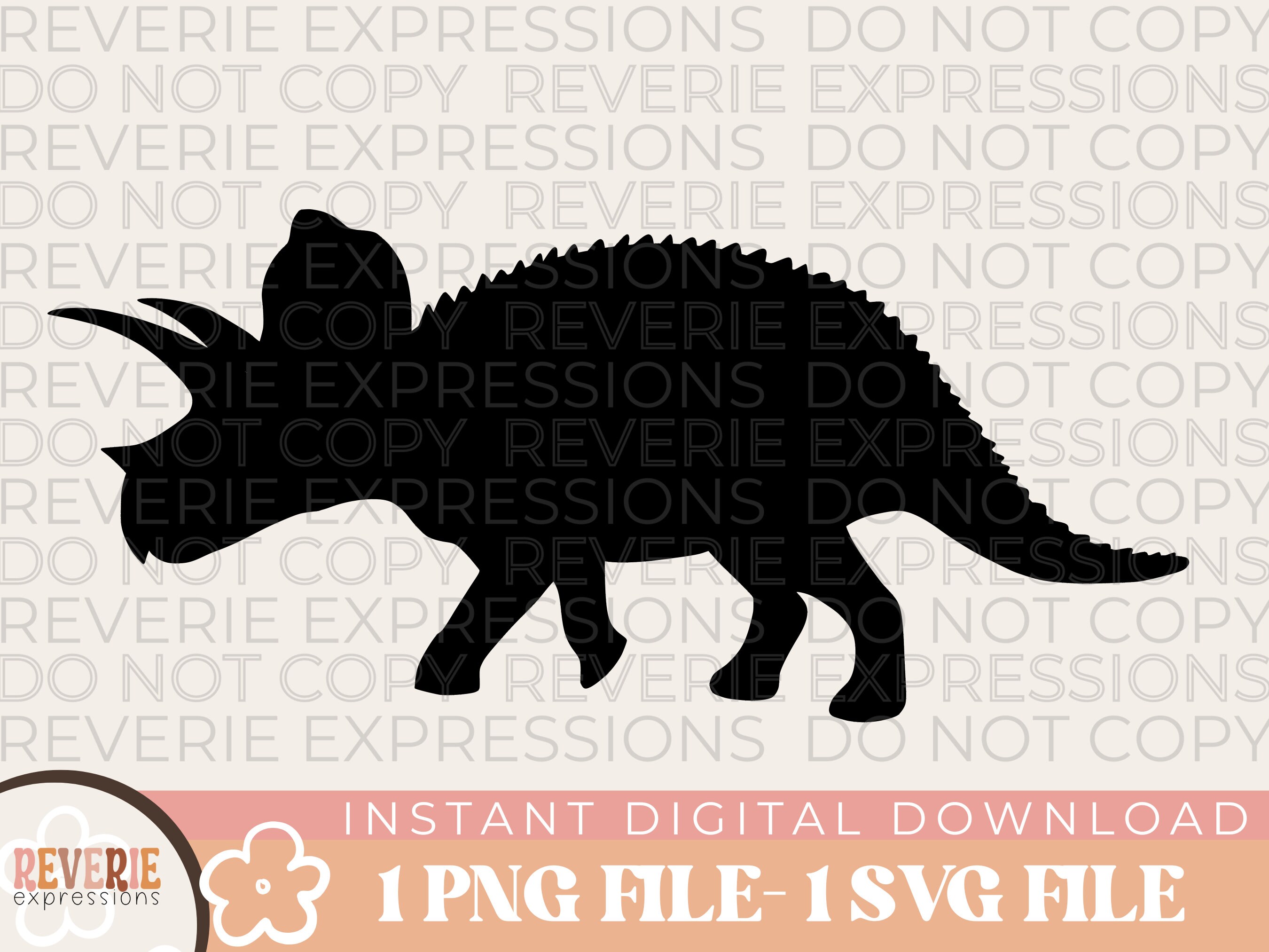 Triceratops Cut Out SVG Digital Download Triceratops Decal - Etsy