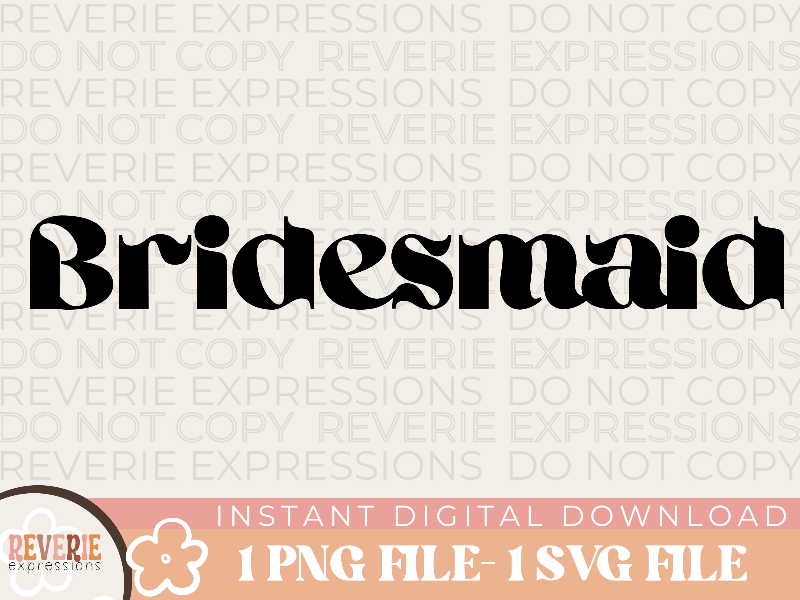 Bridesmaid Script Text SVG and PNG Bridesmaid Wedding Party Script ...