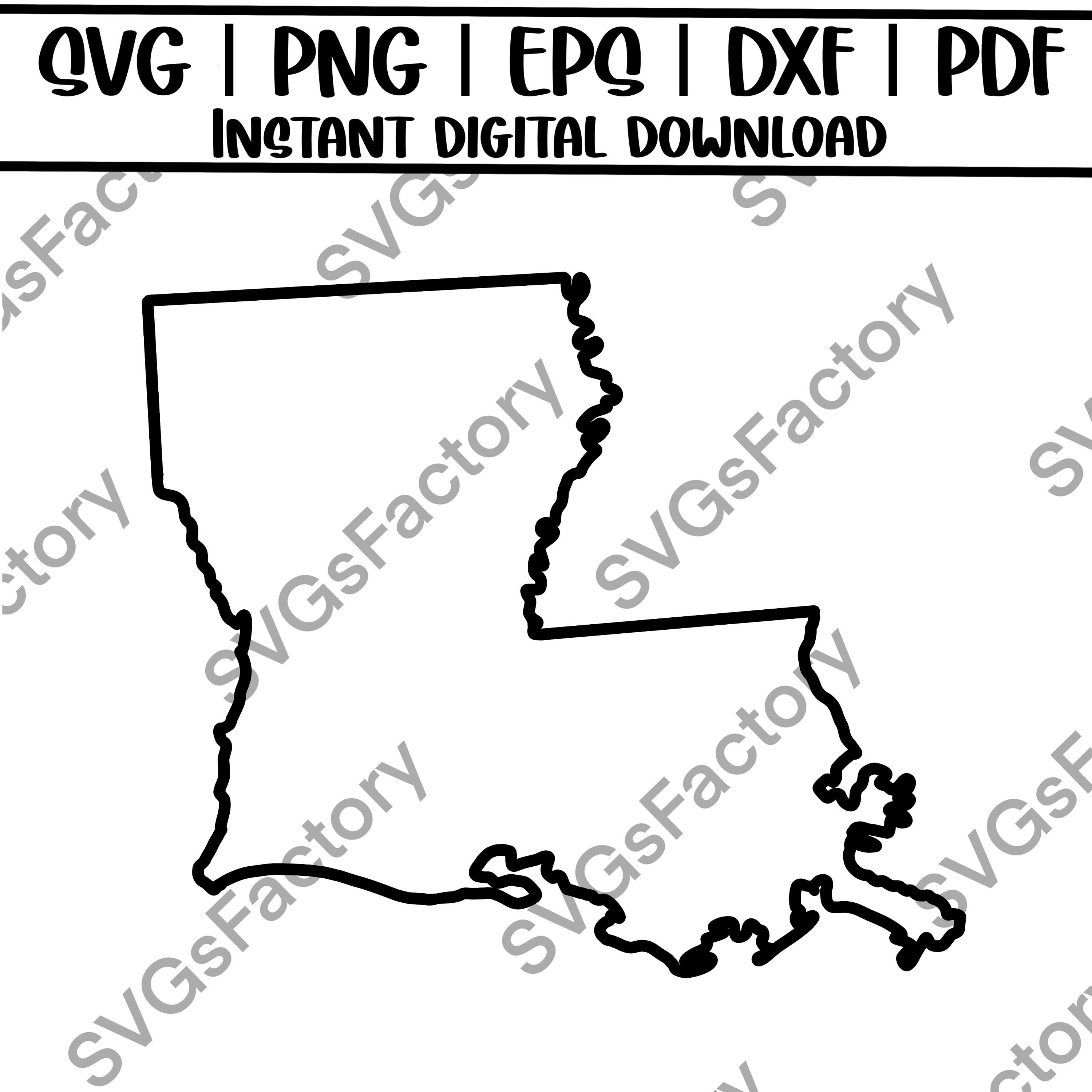 Cricut Svg Louisiana Map Svg USA Svg Engraving File Instant Download ...