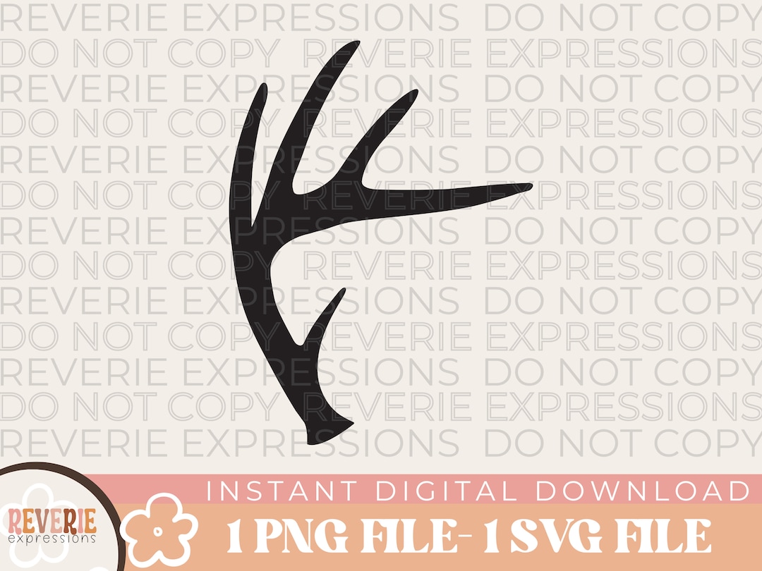 Deer Antler SVG and PNG Digital Download | Deer Antler Silhouette ...
