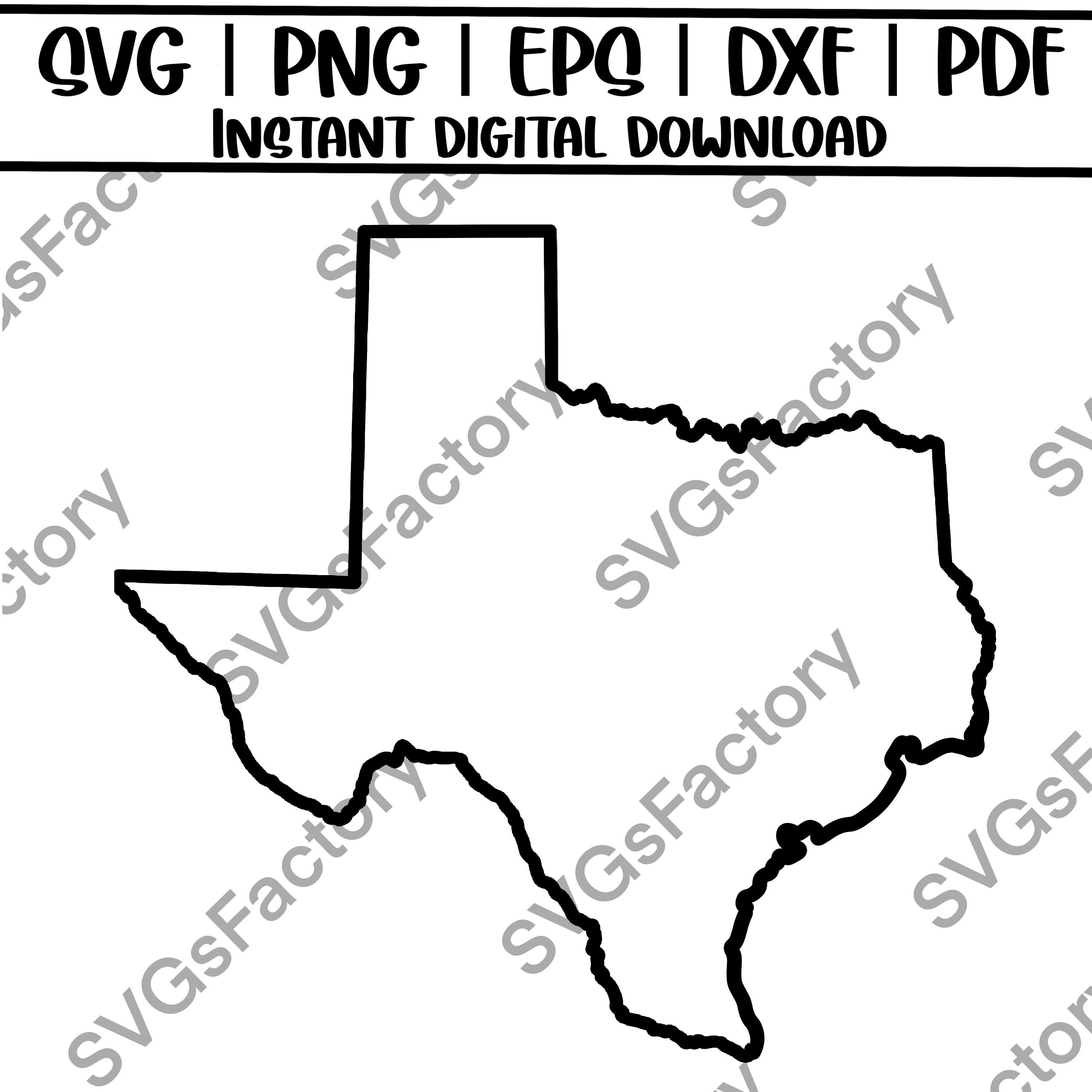 Texas State SVG and PNG Texas Outline State Silhouette | Etsy