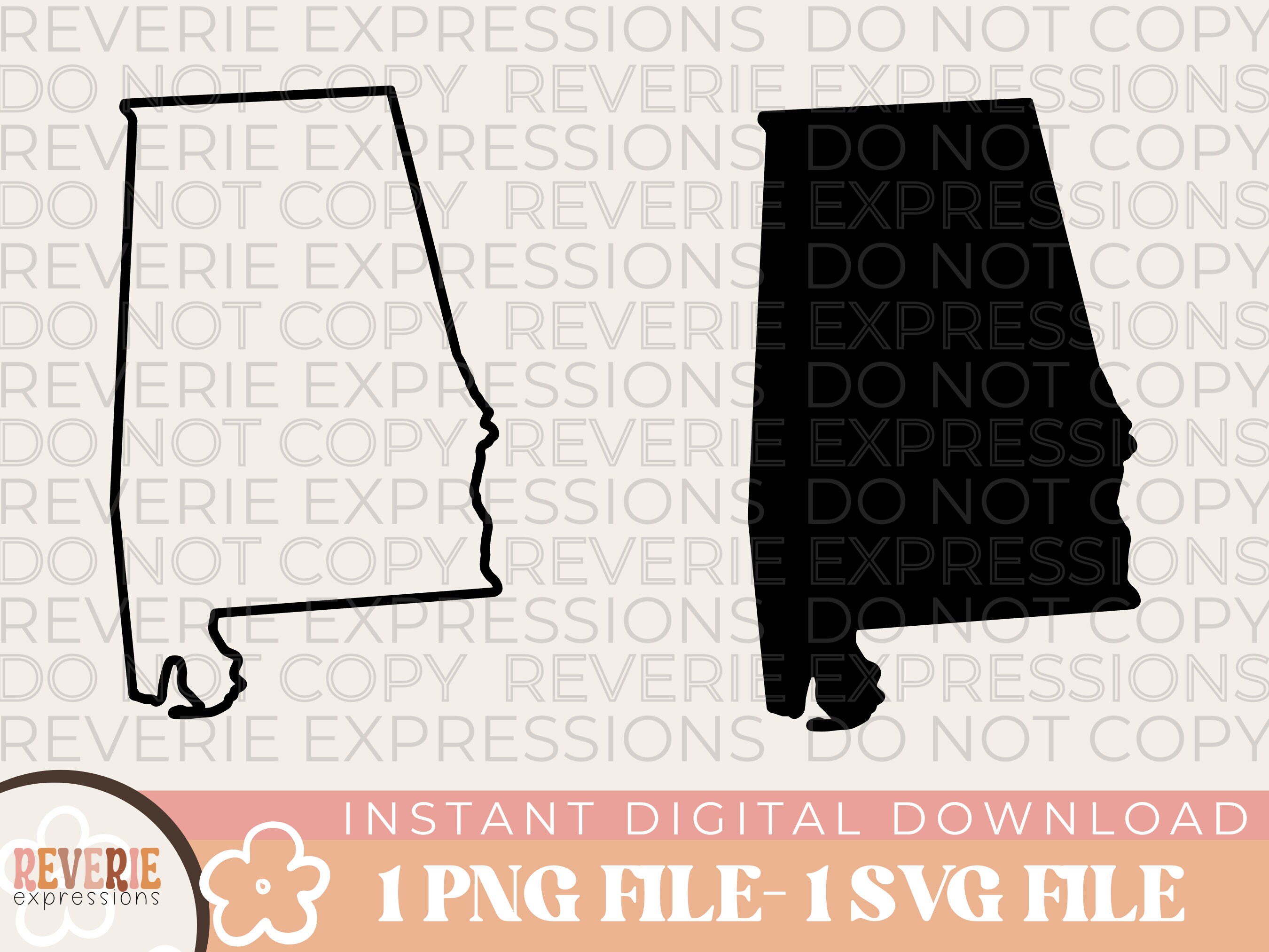 Alabama State SVG and PNG | Alabama Outline | State Silhouette - Etsy