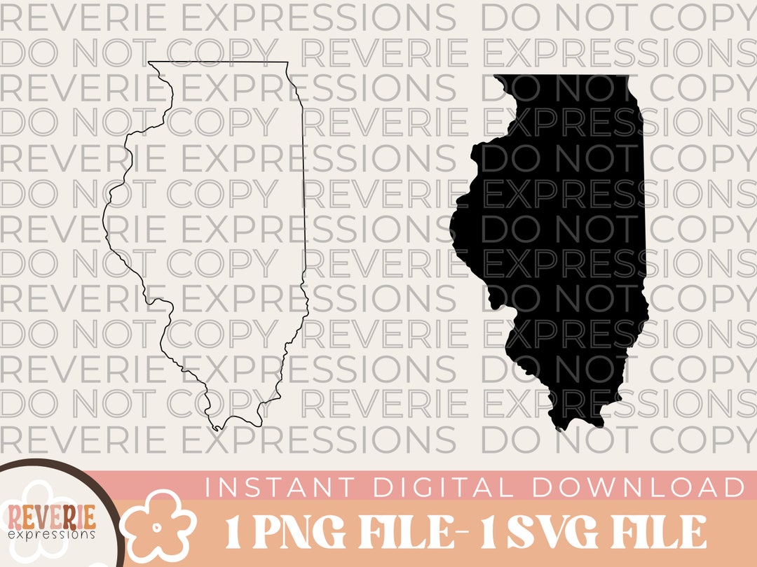 Illinois State SVG and PNG | Illinois Outline | State Silhouette - Etsy