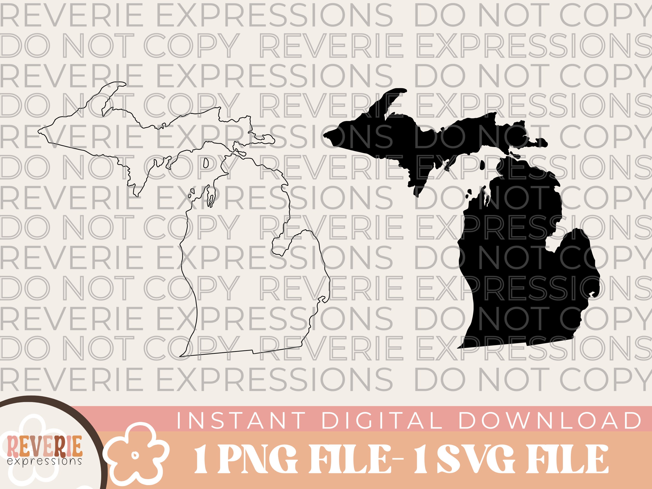 Michigan State SVG and PNG Michigan Outline State - Etsy