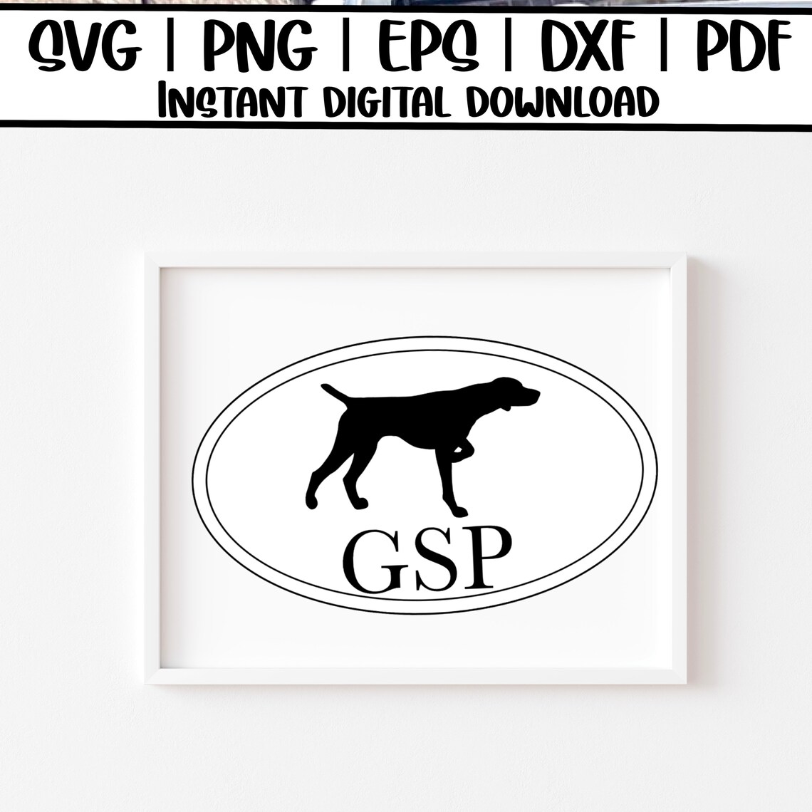 GSP Decal Oval Digital Download German Shorthaired Pointer - Etsy