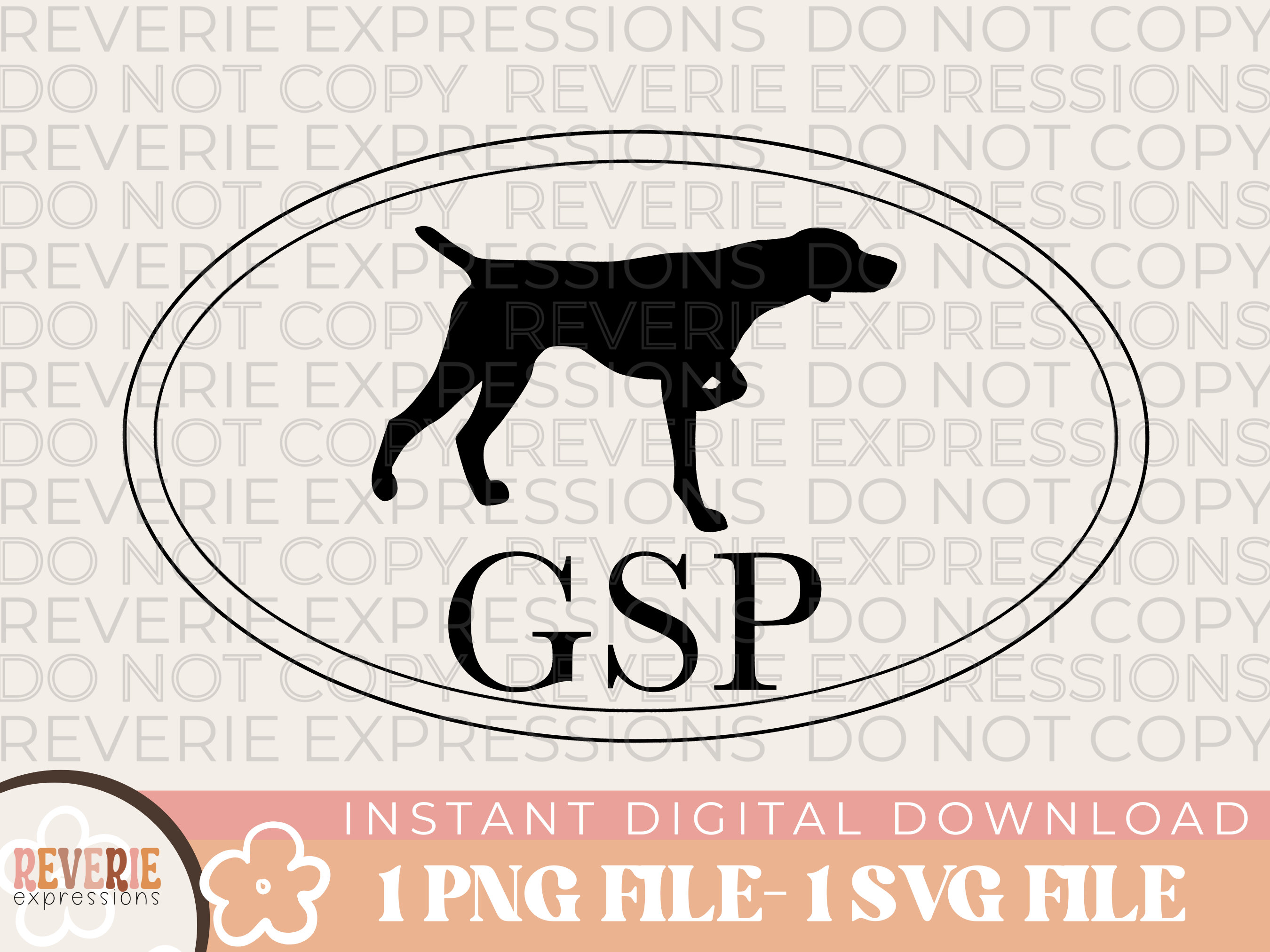 GSP Decal Oval Digital Download | German Shorthaired Pointer Car Decal ...
