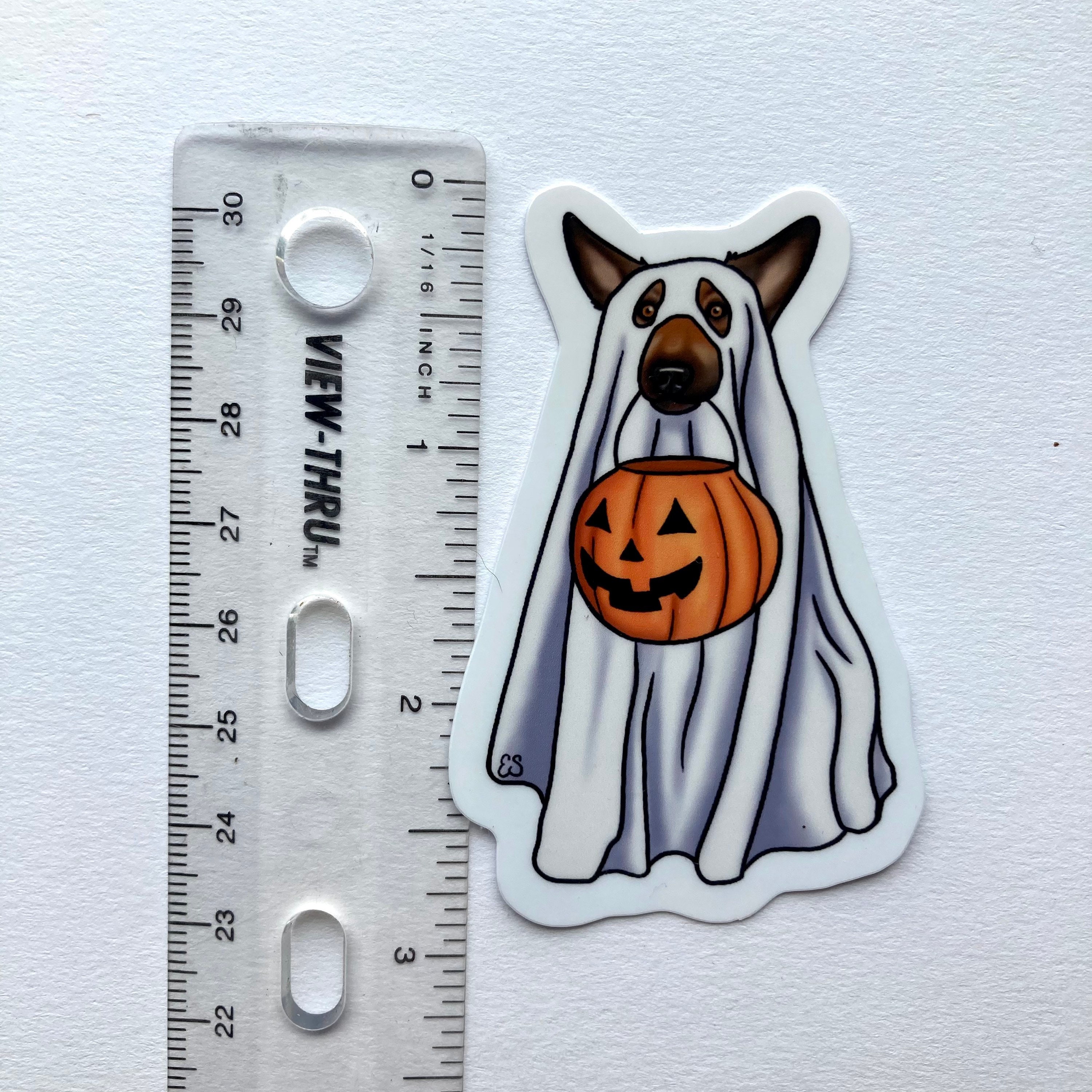 German Shepherd Ghost Ghost Dog Halloween Sticker Spooky - Etsy