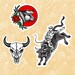 Bull Riding Sticker Pack, American Traditional Cowboy, Western Stickers ...