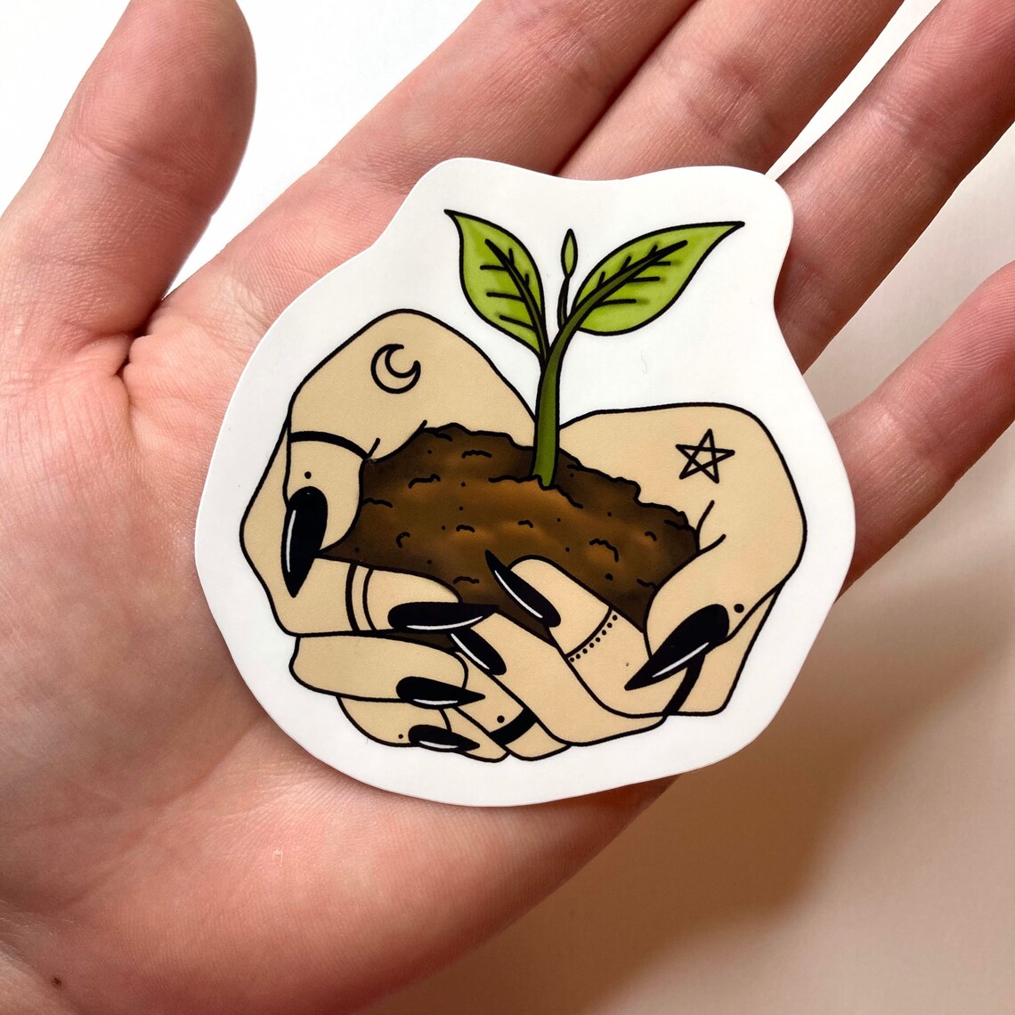 Green Witch Hands Green Witch Sticker Plant Sticker - Etsy