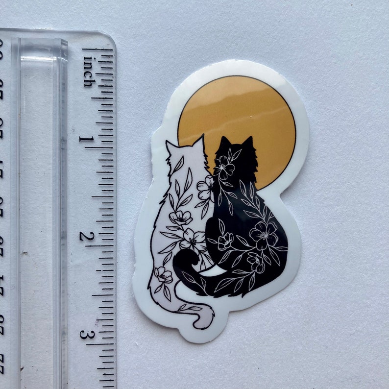 Two Cats Sticker Yin and Yang Cat Sticker Vinyl Cat Sticker - Etsy