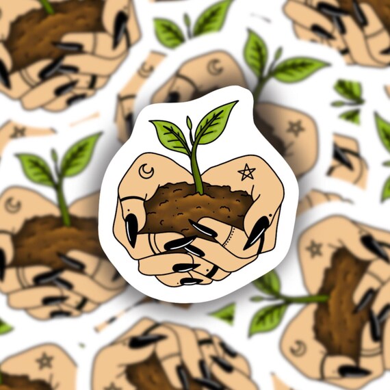 Green Witch Hands Green Witch Sticker Plant Sticker - Etsy
