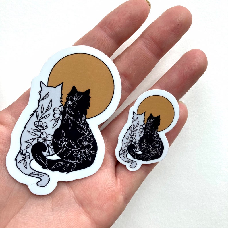 Two Cats Sticker Yin and Yang Cat Sticker Vinyl Cat Sticker - Etsy