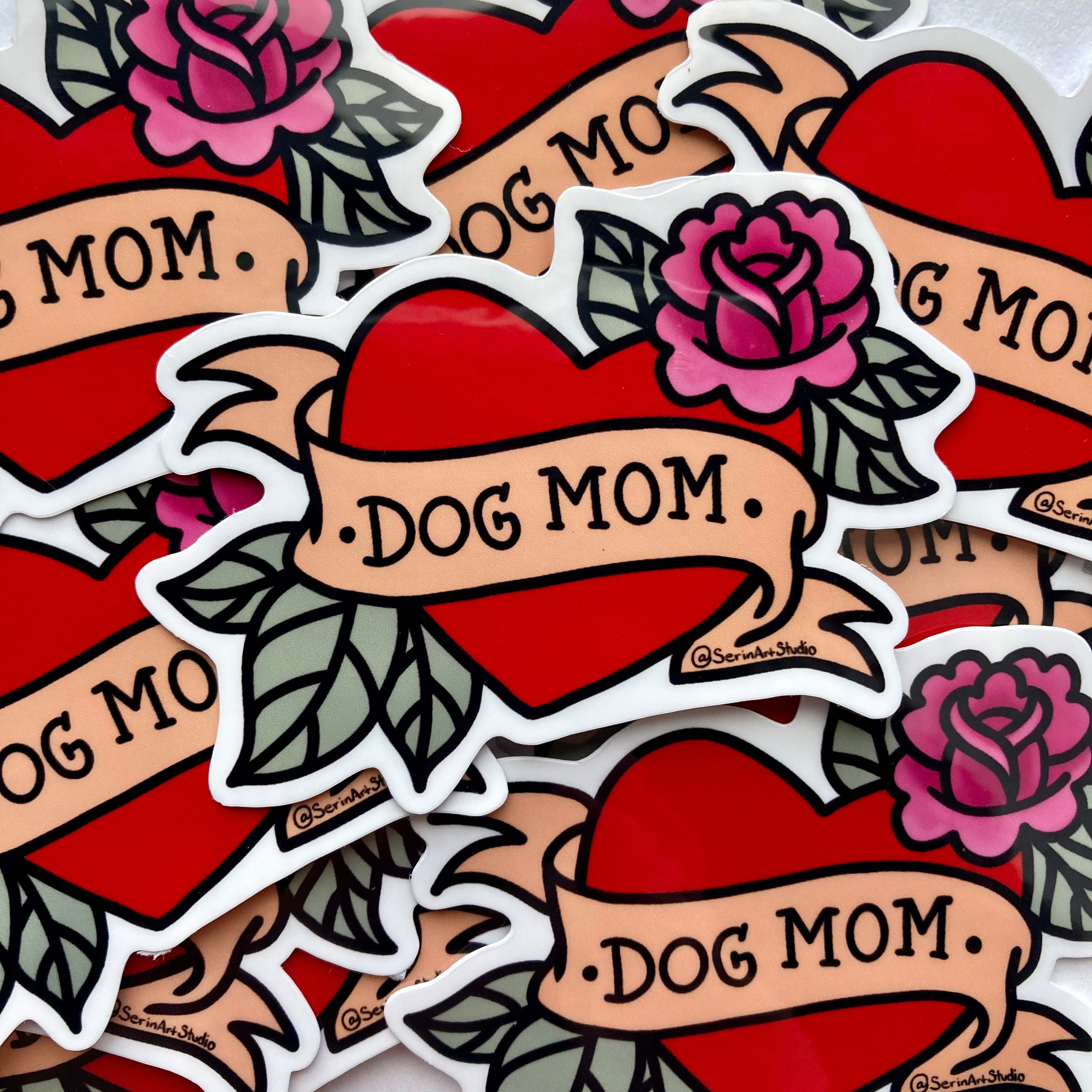 Dog Mom Sticker American Traditional Mom Sticker Dog Mom | Etsy