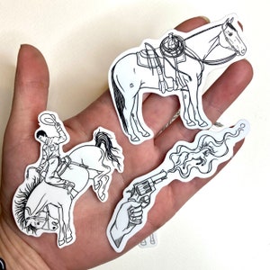 Cowboy Sticker Pack, Western Decals, Cowboy, Rodeo Stickers, 5 Pack - Etsy