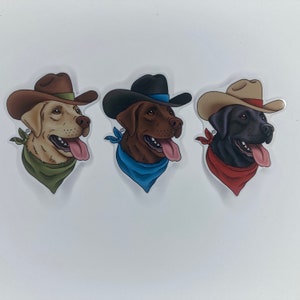 Labrador Retriever Cowboy Sticker, Lab Decal - Etsy